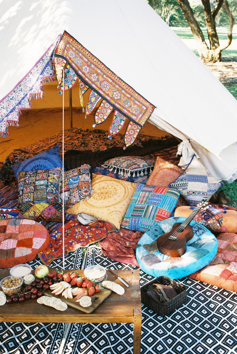 Bell Tent Glamping Bohemian Luxe Camping Styling Festival Party ...